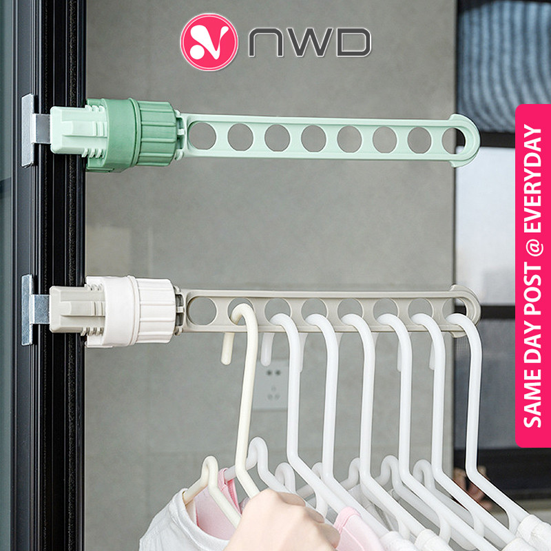 SNAP SECURE 》8 Holes Portable Window Frame Hanging Drying Rack Plastic ...
