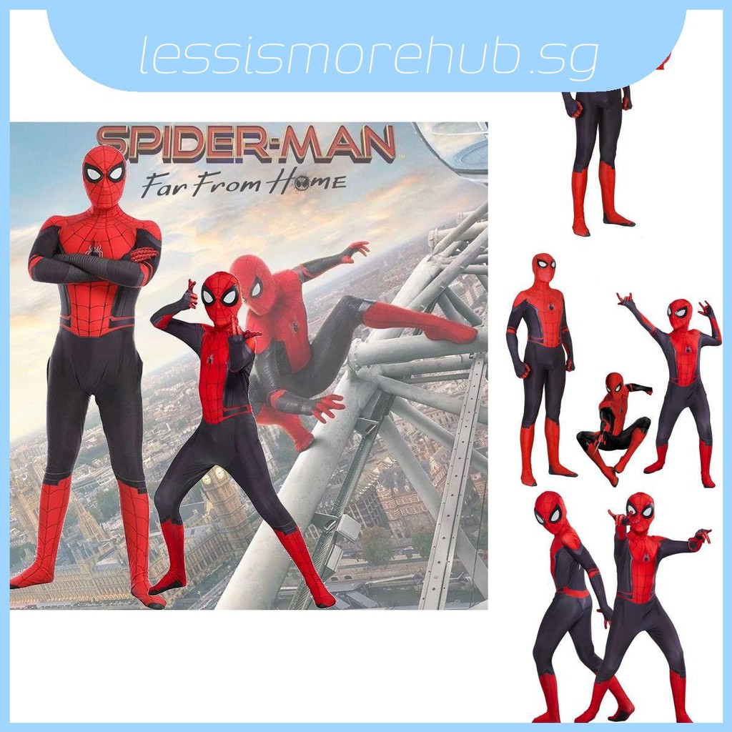 Adult Peter Parker Kids Spider Man Far From Home Cos Spiderman Bodysuit ...
