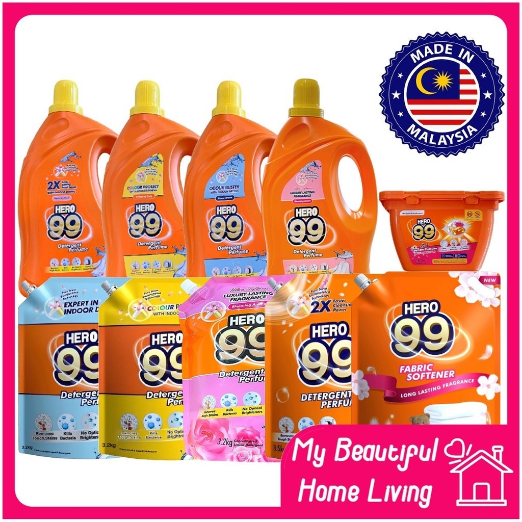 (INDOOR DRYING) MBHL HERO 99 Liquid Detergent Perfume Fabric Softener Laundry Capsule 洗衣粉 [FREE ...