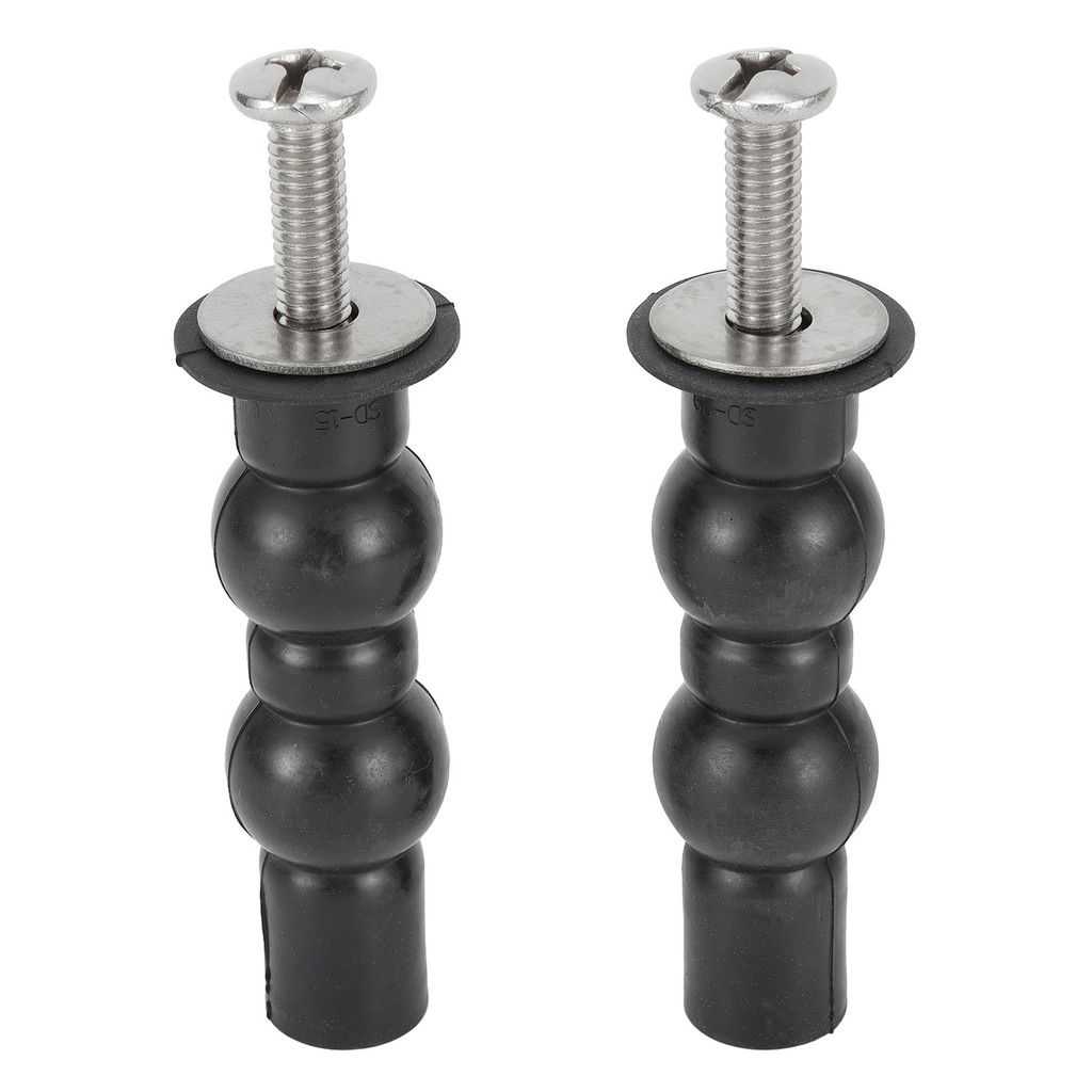FSFO_2x Toilet Lid Hinge Screws Expandable Rubber Nut Kit For Top Mount ...