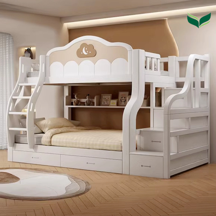 XX Bunk Bed High Quality Wood Structure Double Decker Modern For Kids ...