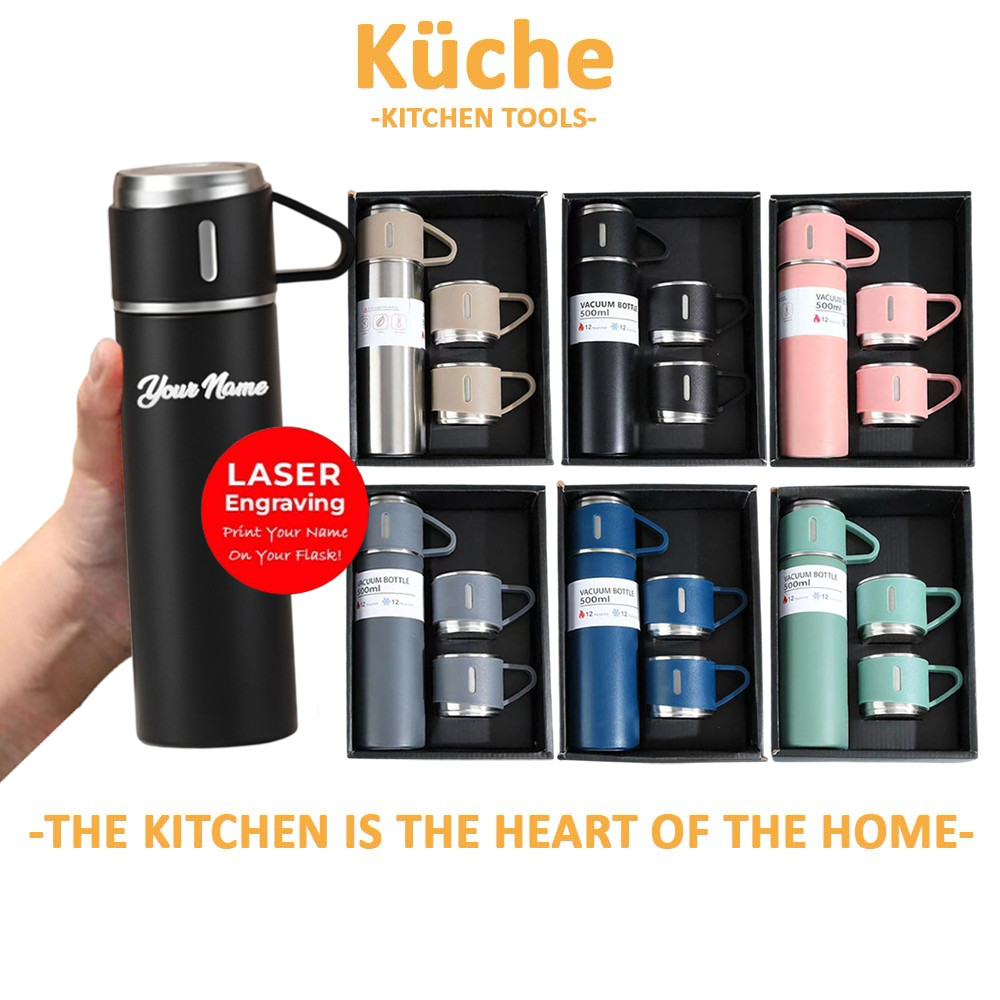 KUCHE 500ml 304 Stainless Steel Thermos Set Vacuum Flask Bottle With ...