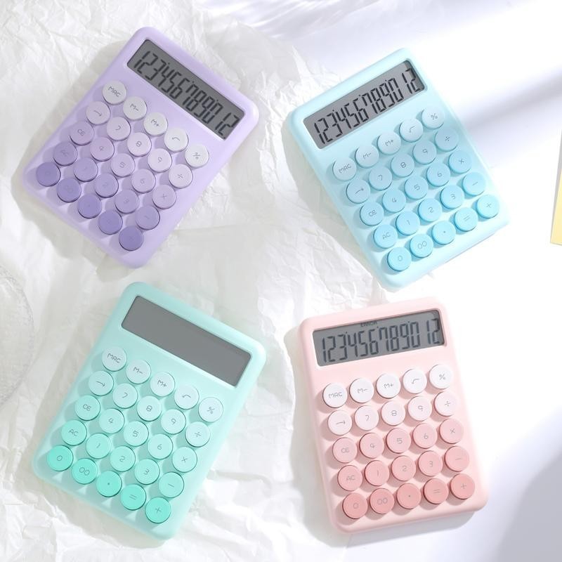 Ossayi 12-Digit Calculators Large Display Mechanical Dot Keyboard Back ...