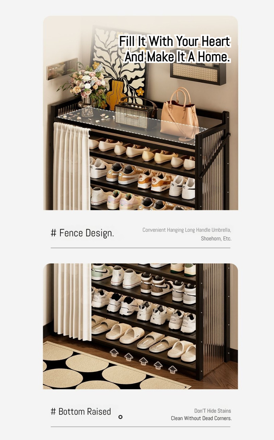 HDB Folding Installation-free Shoe Rack Multilayer Simple Household ...