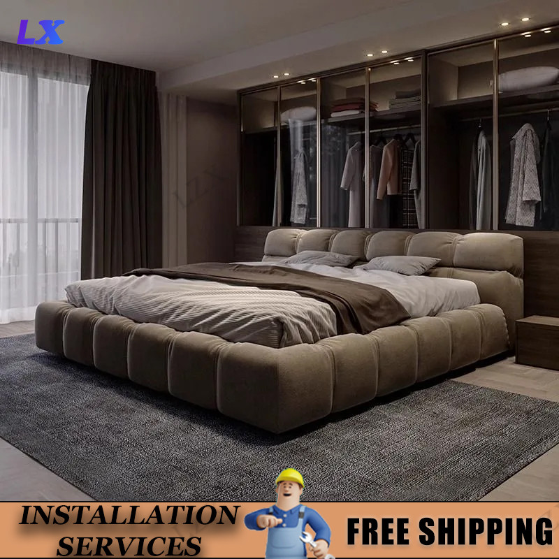 Nordic Bubble Fraem Techno Fabric And Solid Wood Storage Super Single ...