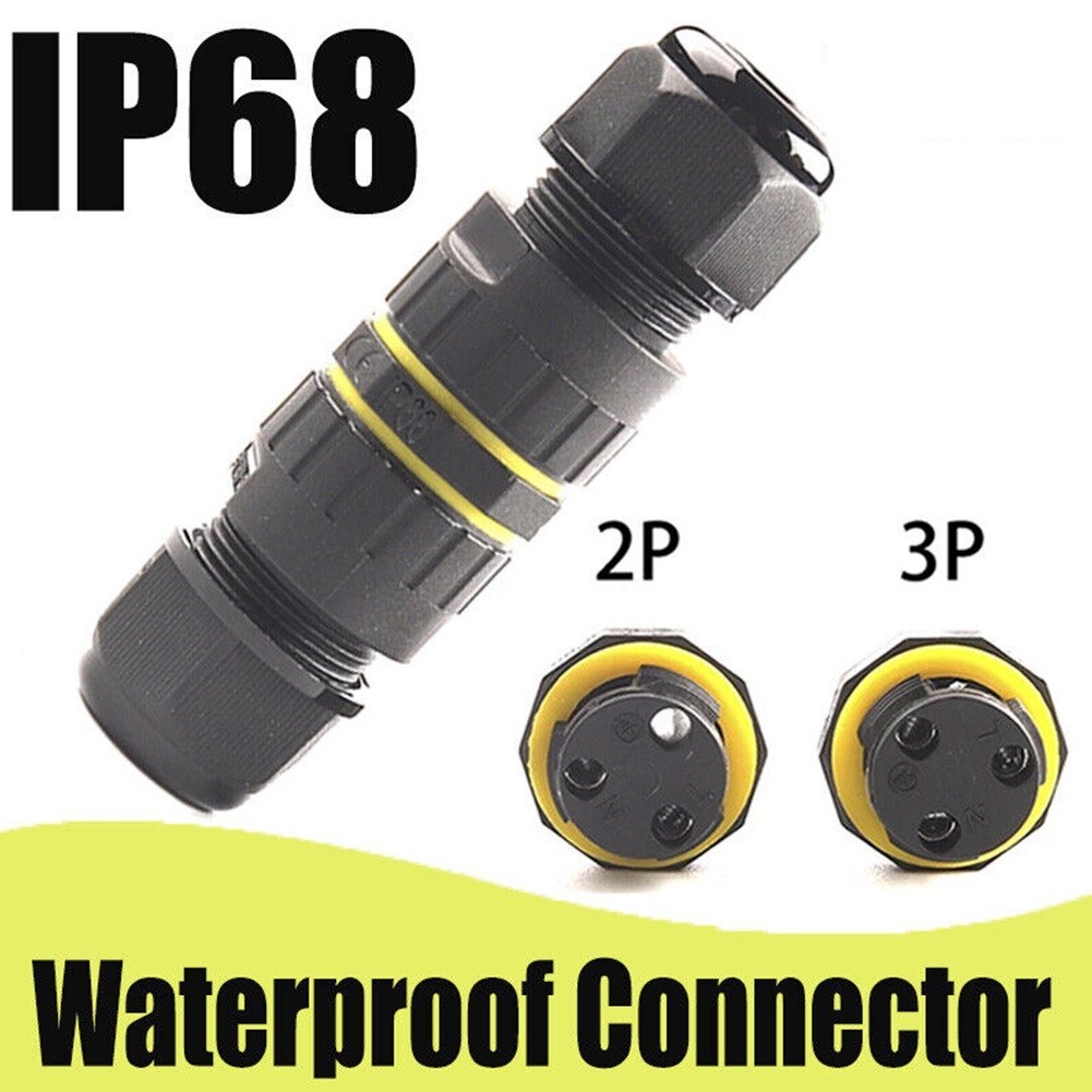 IP68 Waterproof Wire Connector Electrical Cable 2/3Pin Outdoor Socket ...