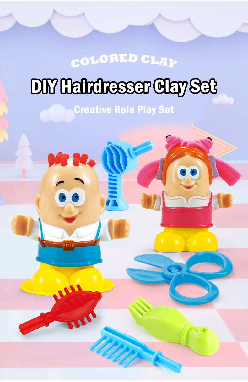 DIY Hairdresser Clay | Colored Clay Toy for Kids | Cut Hair Pretend ...
