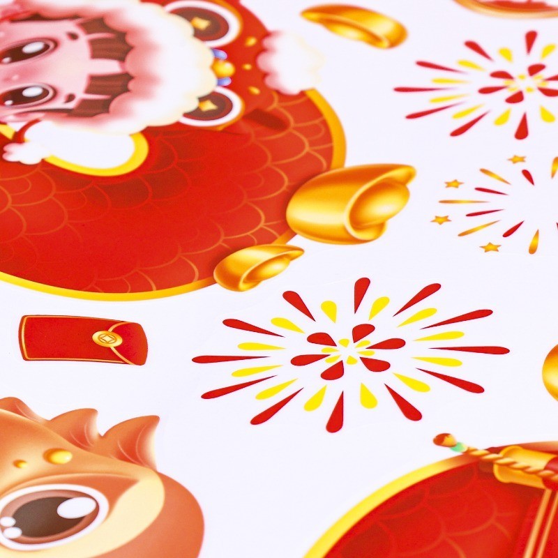 Creative Happy New Year Blessing Window Sticker 2025 Cartoon Snake ...