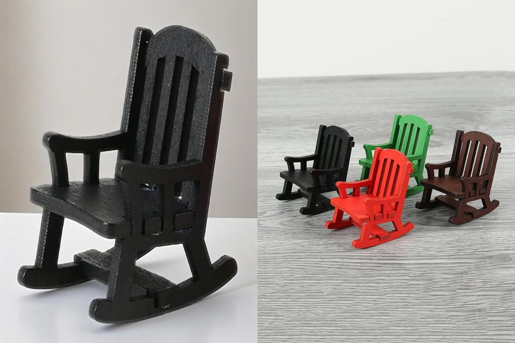 [MOONWHITE] Dollhouse Furniture 1 6 Scale Model Chair Miniature Rocking ...