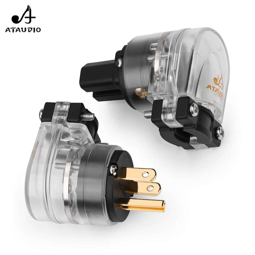 L-shaped HIFI Power plug High Quality One Pair Gold-plated US Power ...