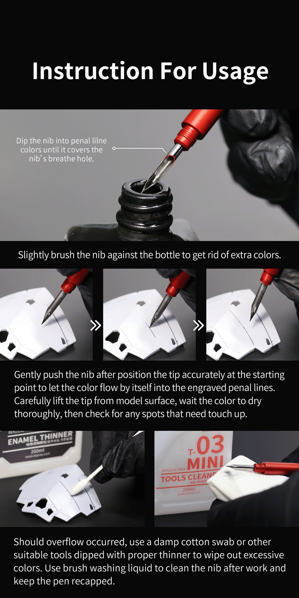 Full Metal Panel Liner Pen by Dspiae for Panel Line Paint Enhance ...