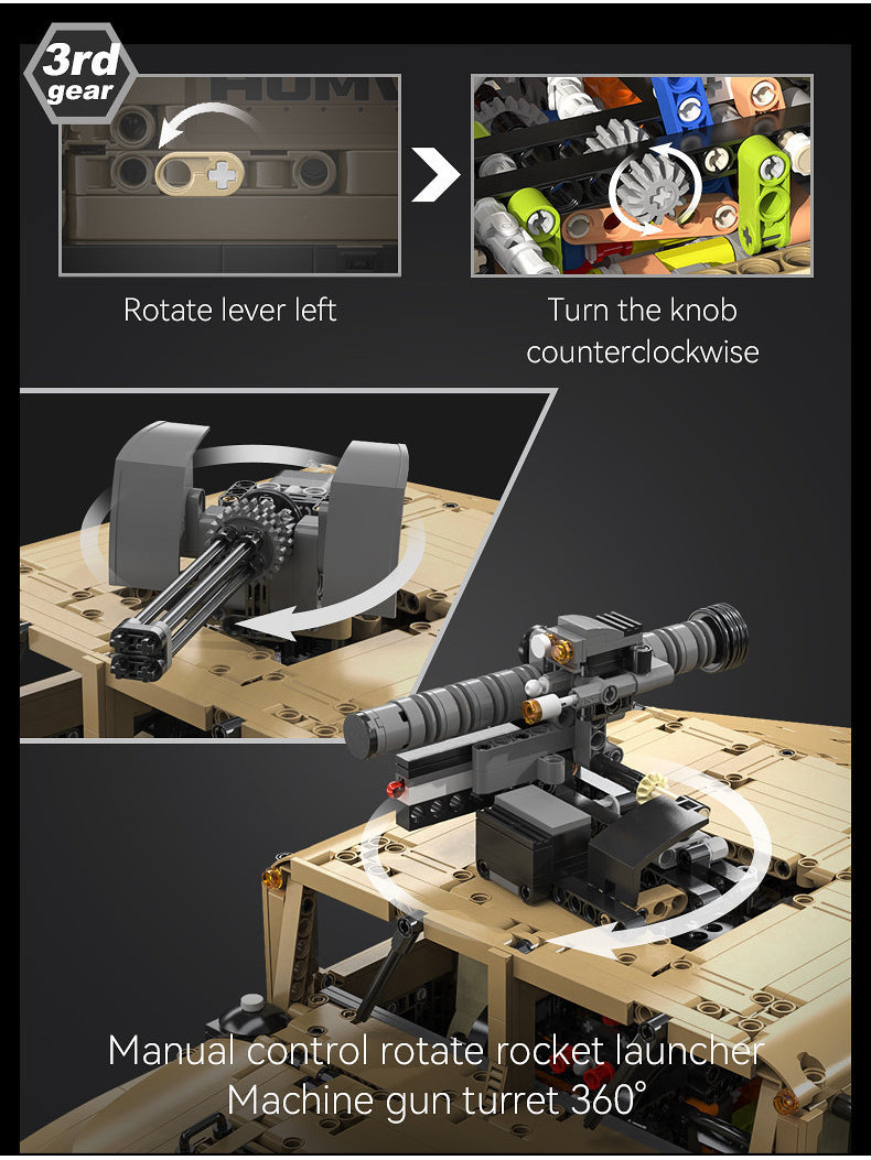 CaDA Bricks Master 1:8 Remote Control Hummer H1 Military Off-road ...