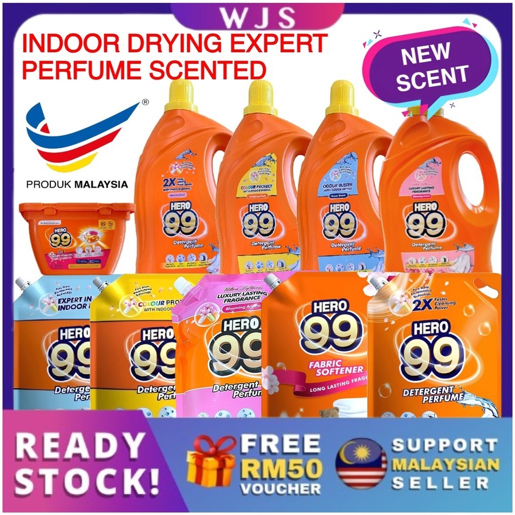 FREE RM50 VOUCHER MLQ HERO 99 Liquid Detergent Perfume Fabric Softener ...