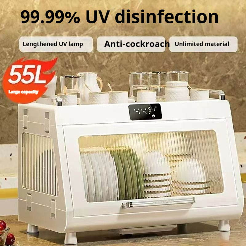 UV Disinfection Drying Bowl Rack Cupboard Draining Plate Rack Desktop ...