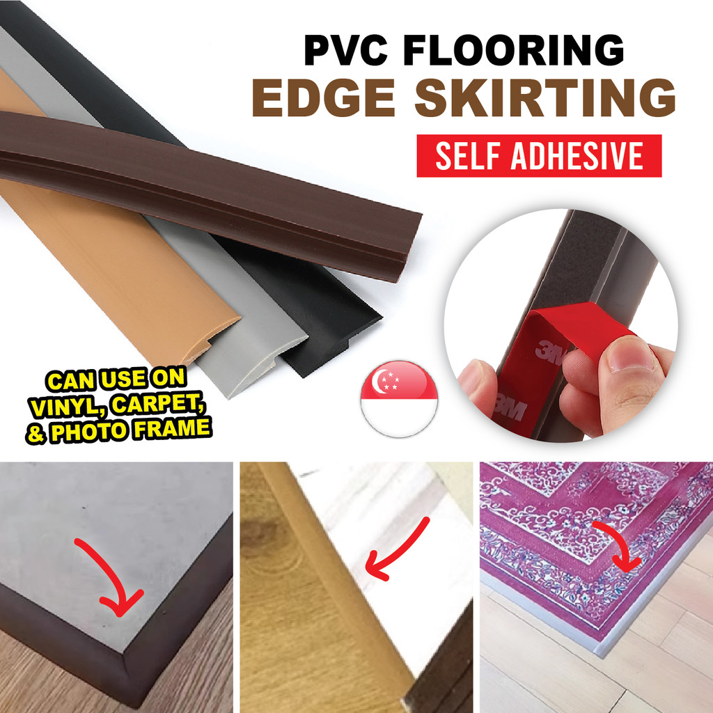 Self-Adhesive Vinyl PVC Edge Skirting Closing Strip Flooring Ending ...