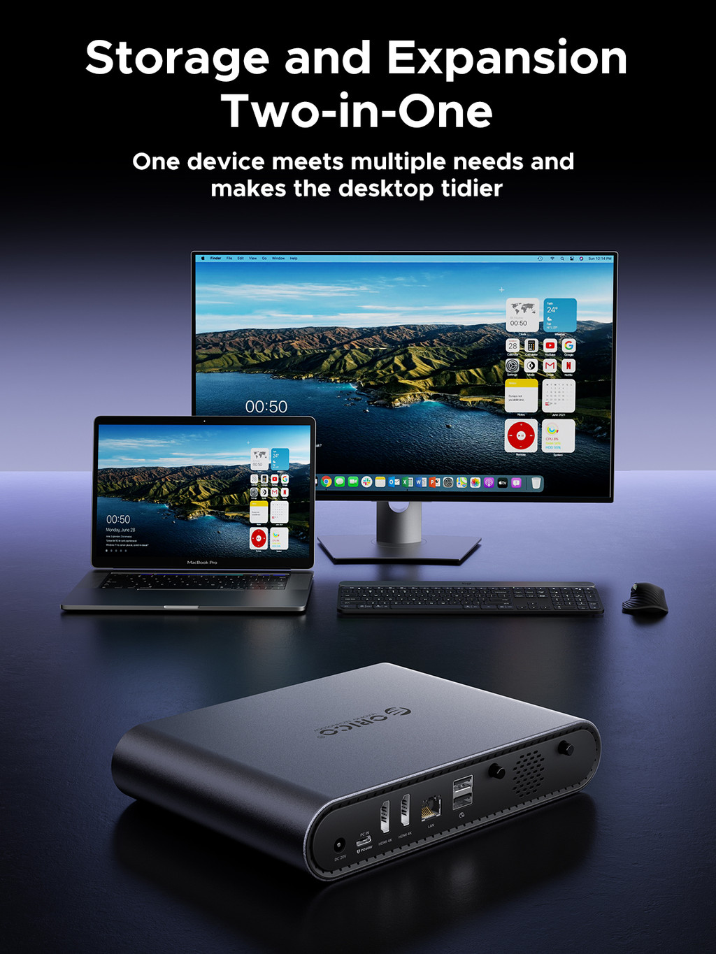 ORICO Docking Station M.2 SSD Enclosure HDMI Expansion Desktop Dock for ...