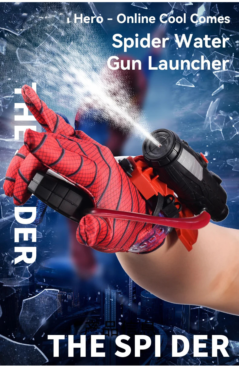 Spiderman Launcher Water Gun Summer Wrist Shooting Water Toy Plastic ...