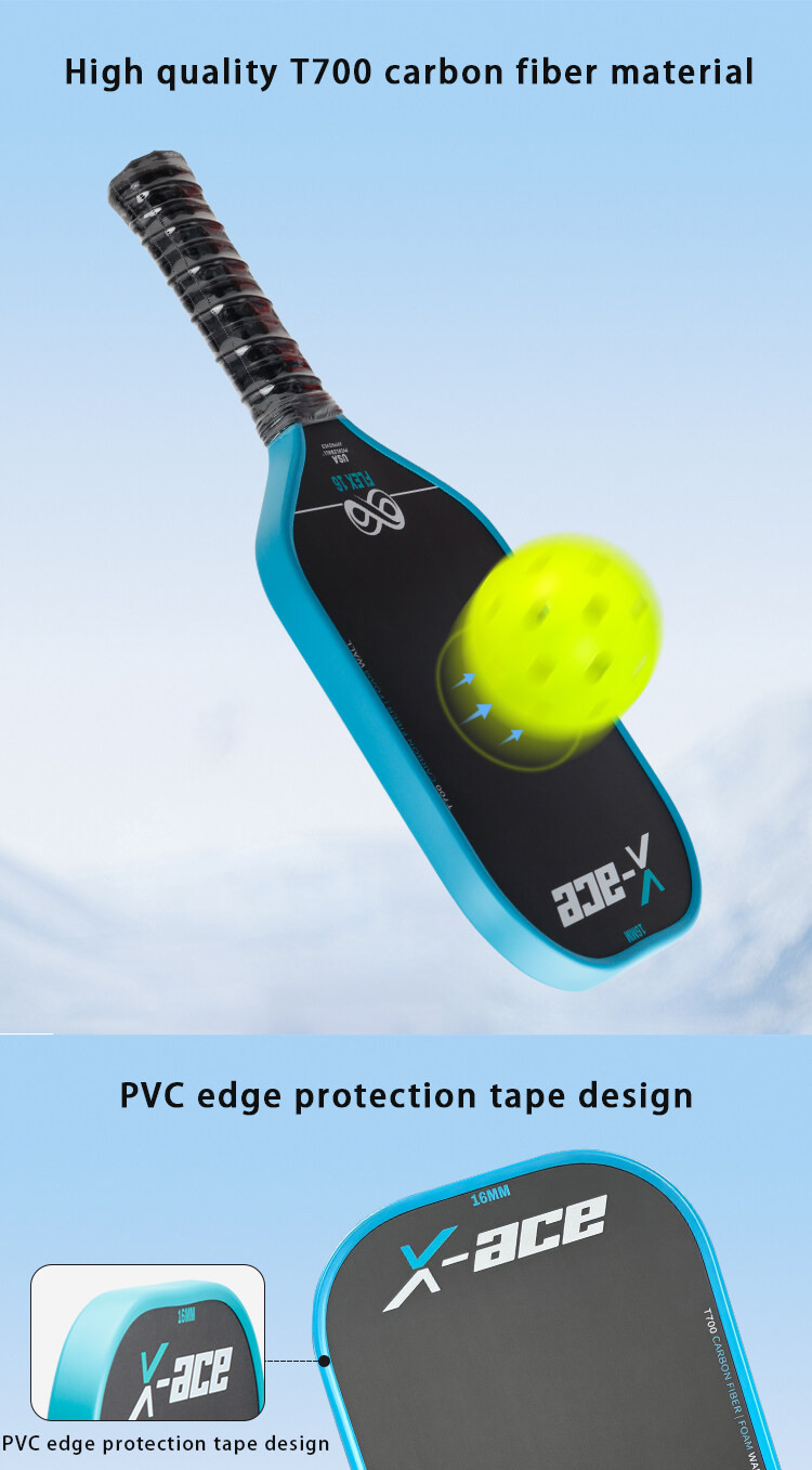 X-ACE FLEX Pickleball Paddle, T700 Carbon Fiber Racket, Hot-Pressed Integrated Pickleball Paddle ...