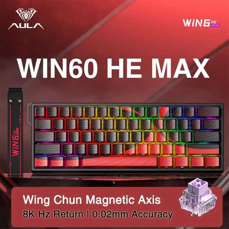 Win60 AULA Win68 HE Esports Magnetic Switch Keyboard Rapid Trigger 8K ...