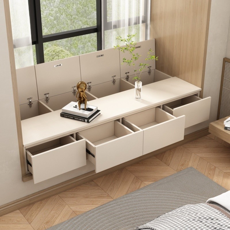 Solid Wood Window Cabinet Drawer Style Balcony Cabinet Multi-Storey Bay ...