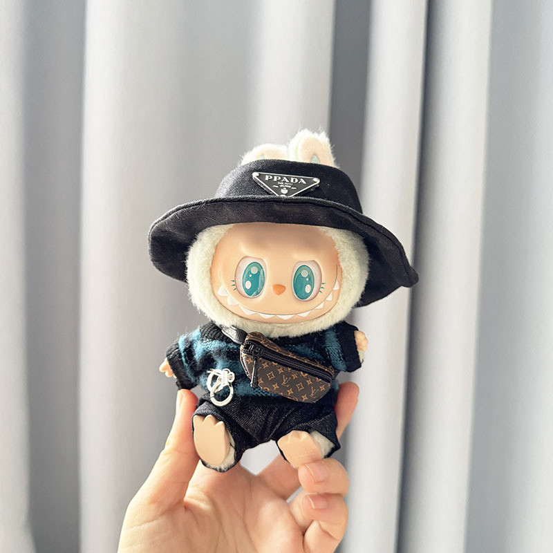 Labubu V1 V2 Clothing Accessories 15cm Labubu Sitting Party Doll Hat ...