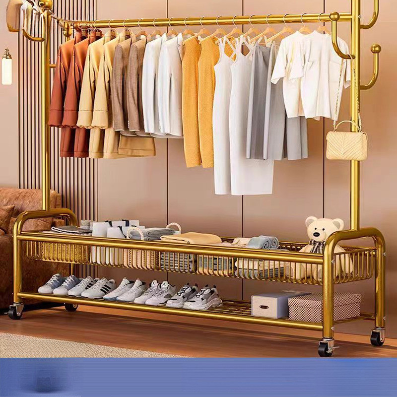 Drying Trolley with Hanger Basket Thick Clothes Coat Rack | Shopee ...
