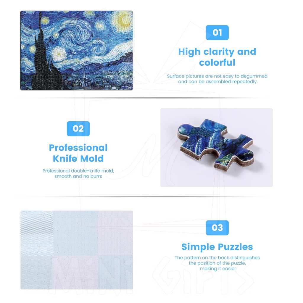 【Mini Gifts】150PCS/1000PCS Jigsaw Puzzles Van Gogh Puzzle Birthday ...