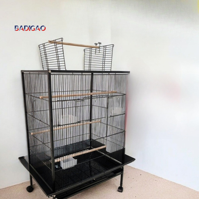 Bird Cage Parrot Cage Anti Spillage Wrought Iron Open Top | Shopee ...