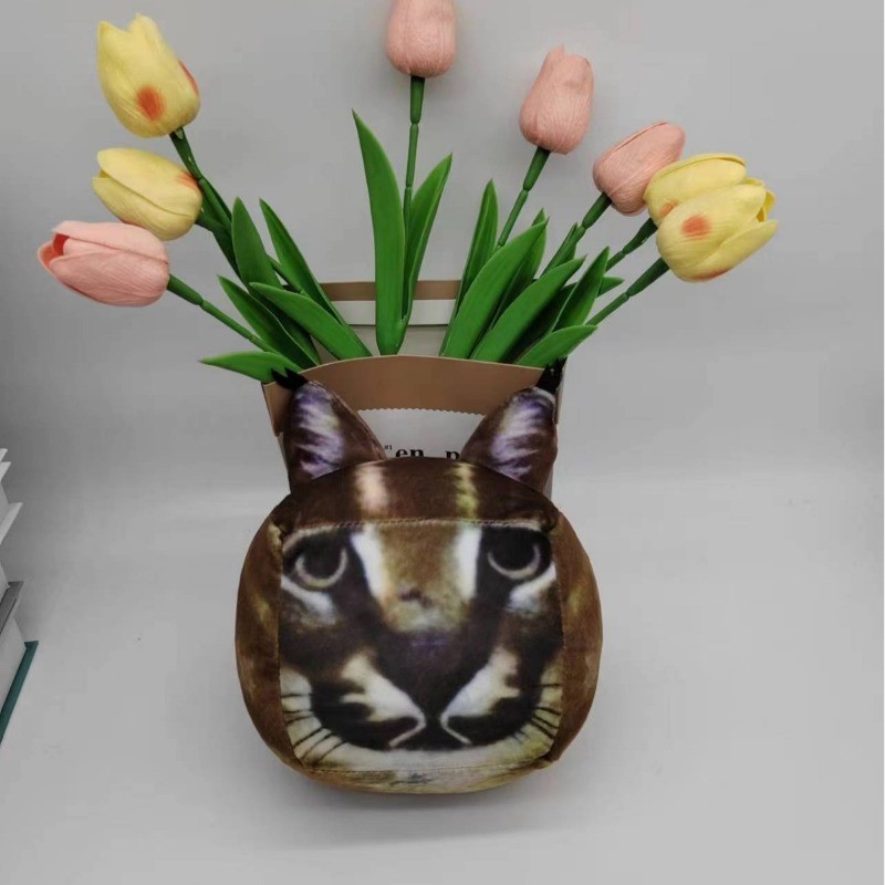 Cute Meme Cat Plush Toy Big Floppa Plushie Doll Sad Meme Cat Stuffed ...