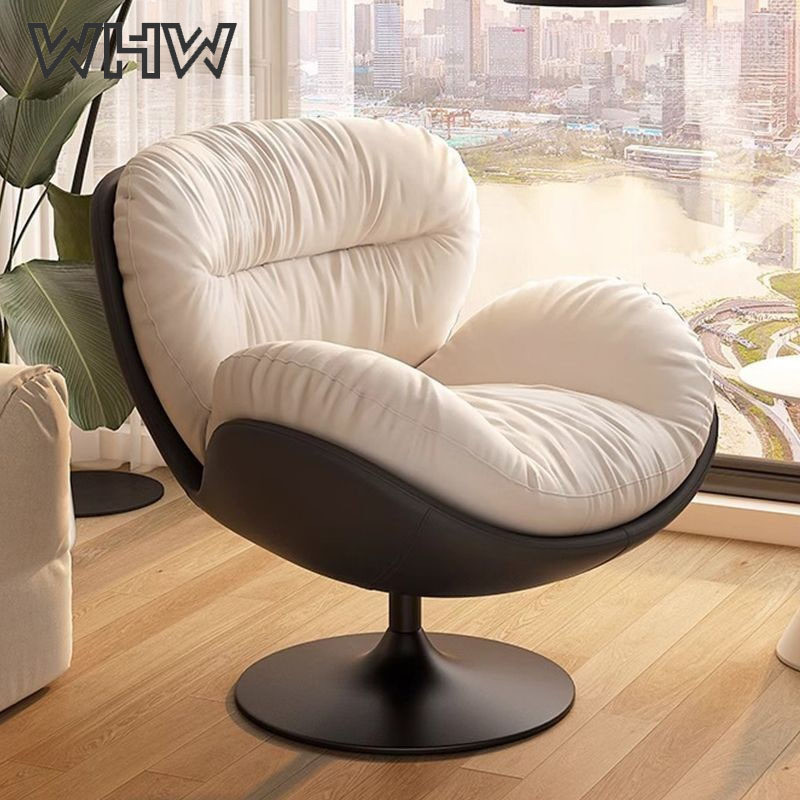 Sofa Chair Modern Light Single Simple Rotating Eggshell Living Room ...