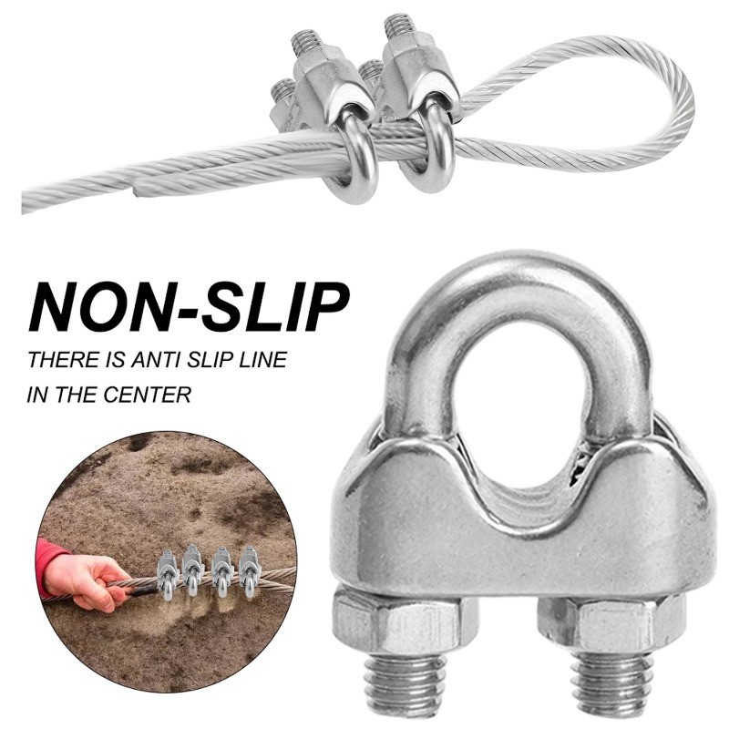 M3 M5 Removable Anti Slip Metal Cable Clamp Stainless Steel U-Shaped ...