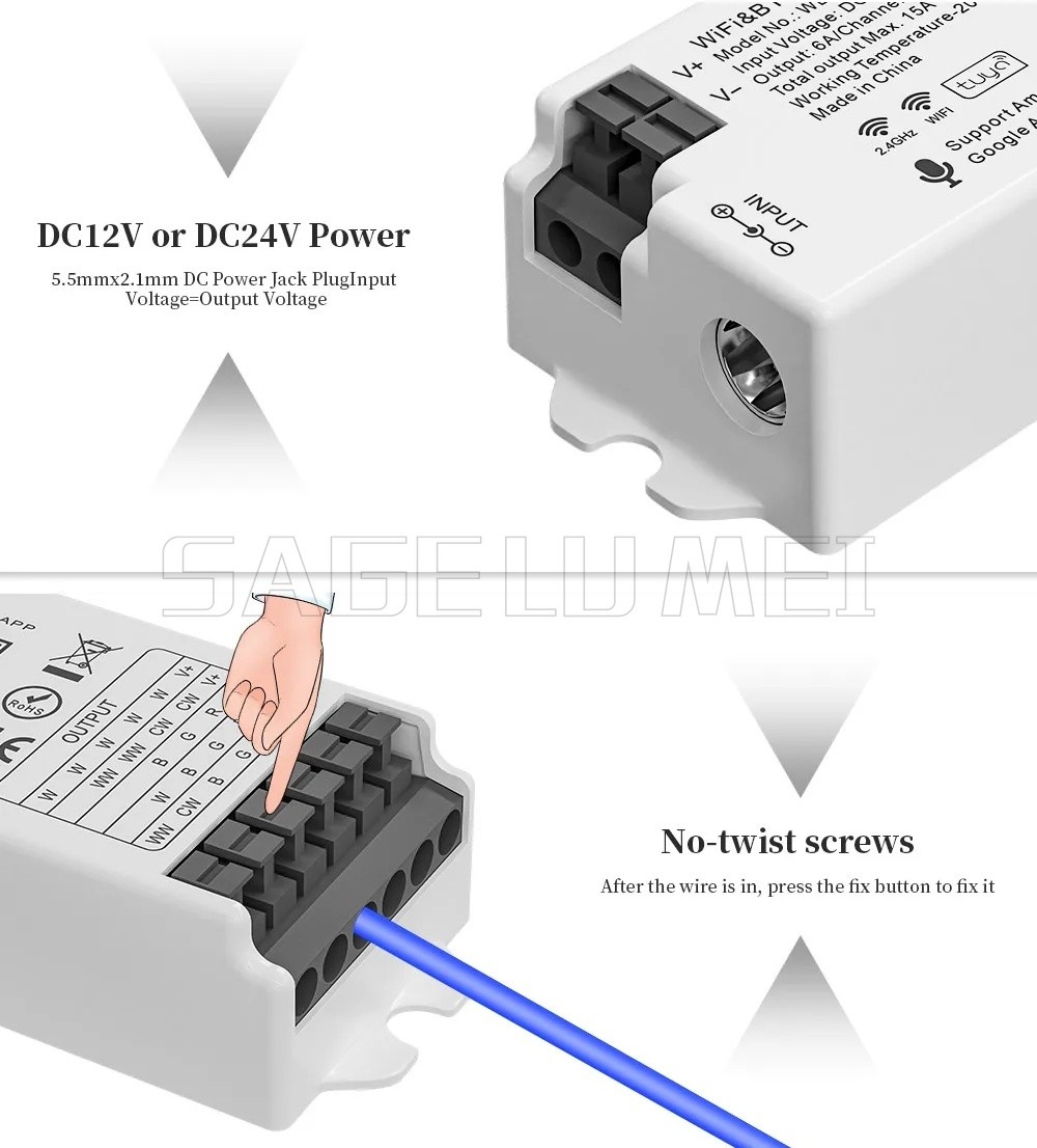 WB5 WiFi 5 IN 1 LED Controller Tuya APP Home Voice Control RGB RGBW CCT ...