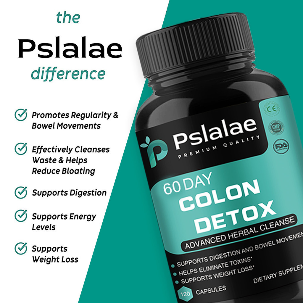 Colon Detox 60-Day Intestinal Cleanse Quick Natural Supplement Relieves ...