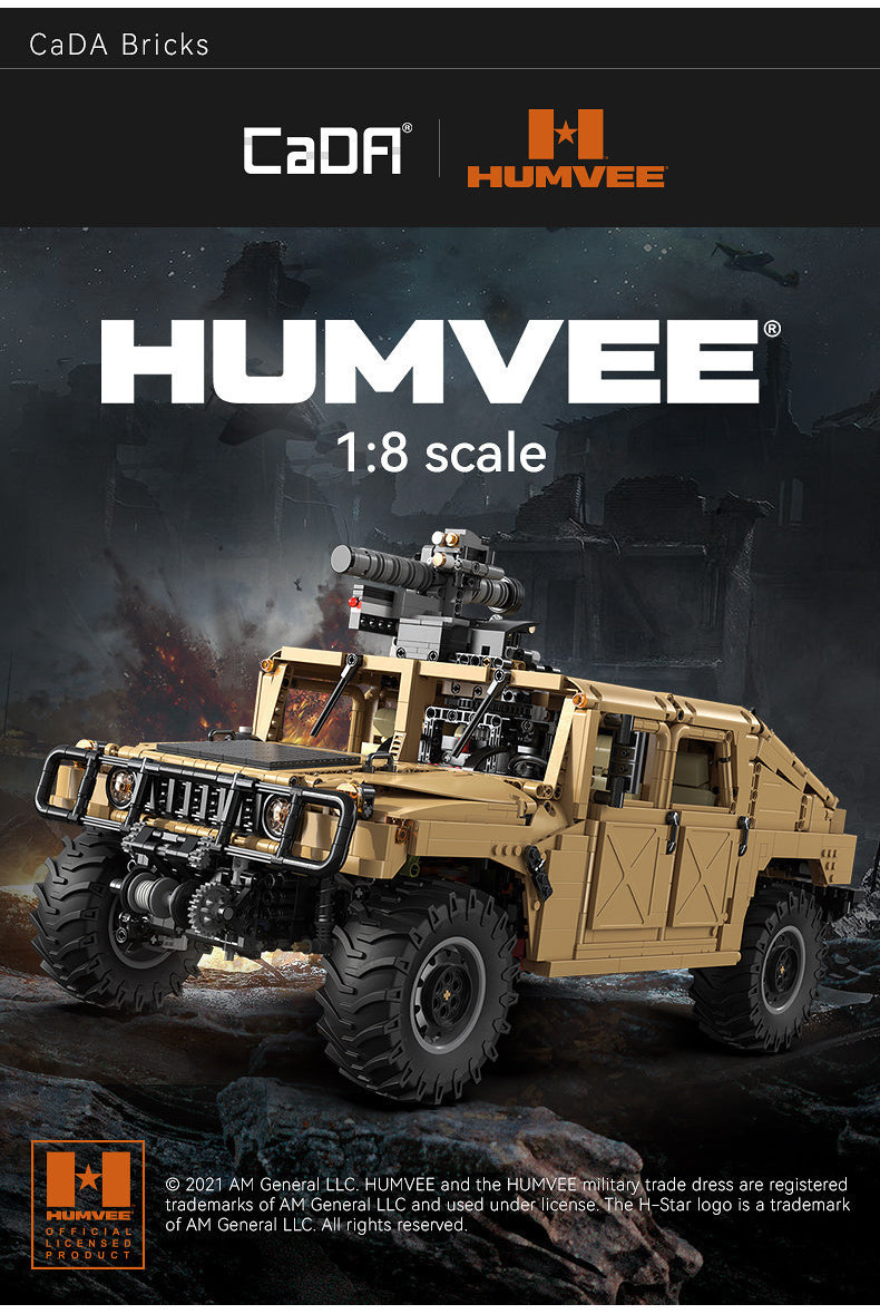 CaDA Bricks Master 1:8 Remote Control Hummer H1 Military Off-road ...