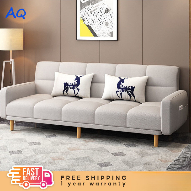 KAQ Foldable Bed Living Room Multifunctional Fabric Three-person Sofa ...