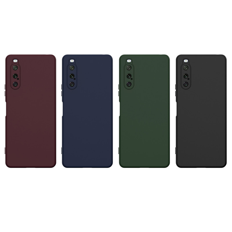 For Sony Xperia 1 10 VI Case ELVEV Soft Liquid Silicone Strap ...