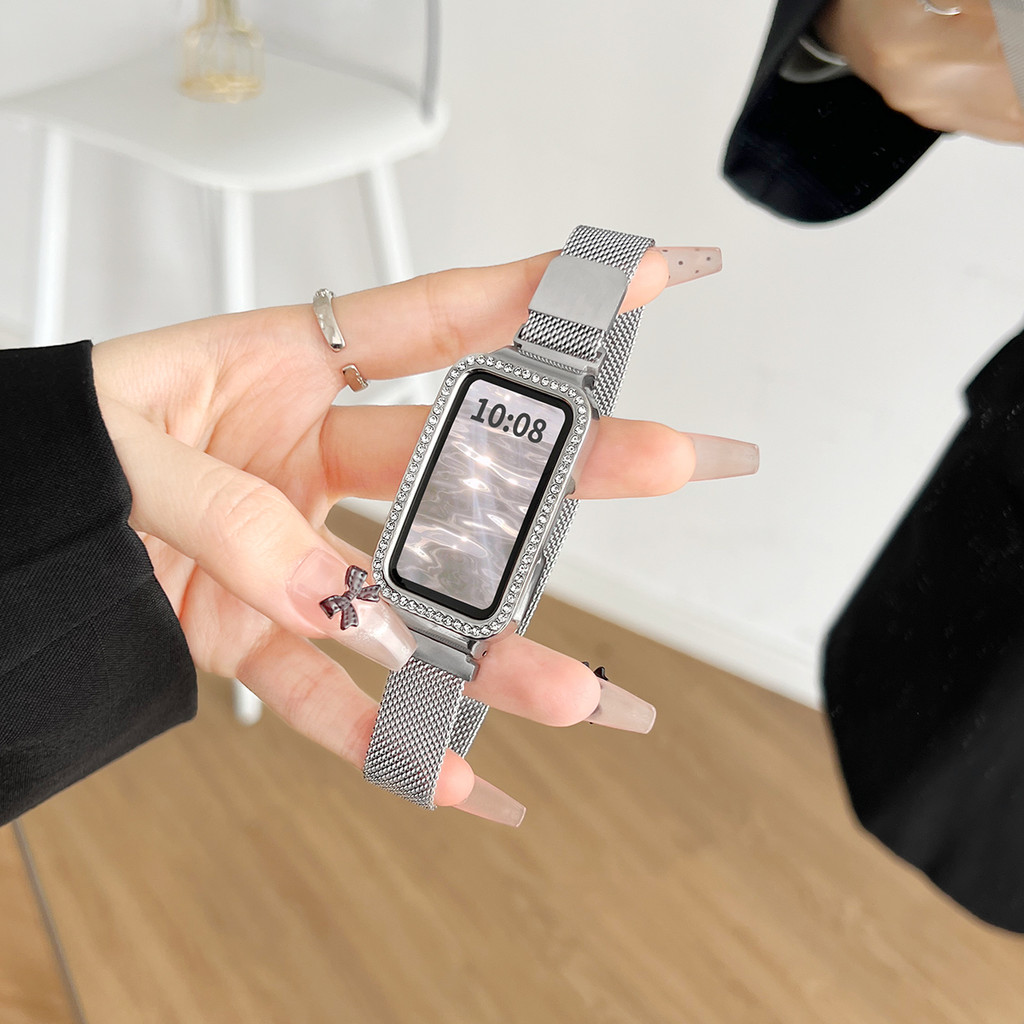 Milanese Magnetic Loop Strap with Diamond setting PC Hollow cover for ...