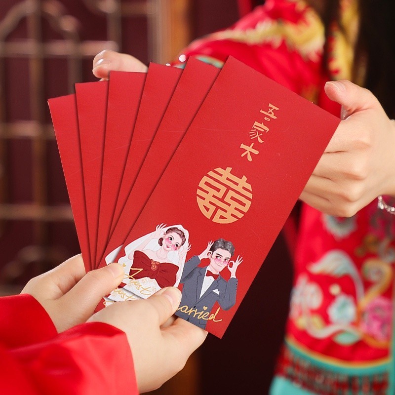 10pcs Traditional Wedding Red Envelope Cute Marriage Angpao Lucky Red ...