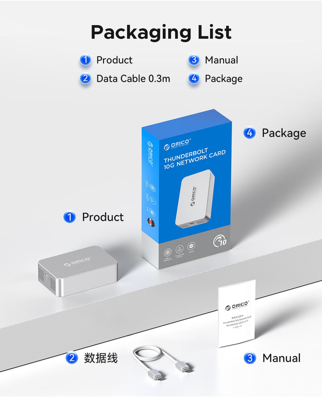 ORICO 10gbe Ethernet Adapter Mac Mini USB-C Thunderbolt 3/4 To 10G ...