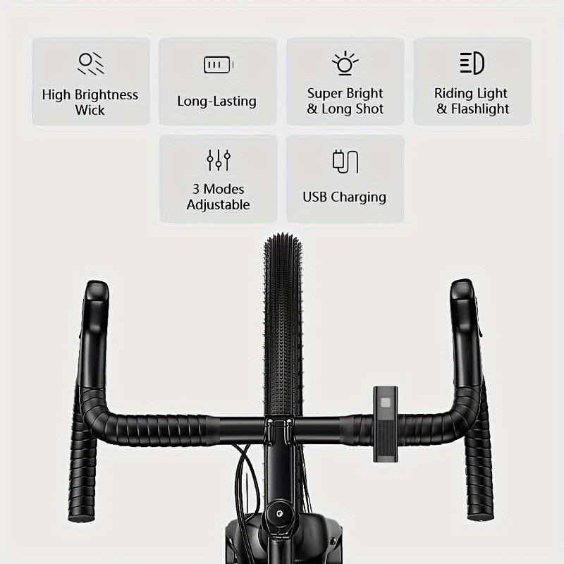 Smiling Shark Ultra Bright 3 Modes LED Bike Light USB Rechargeable ...