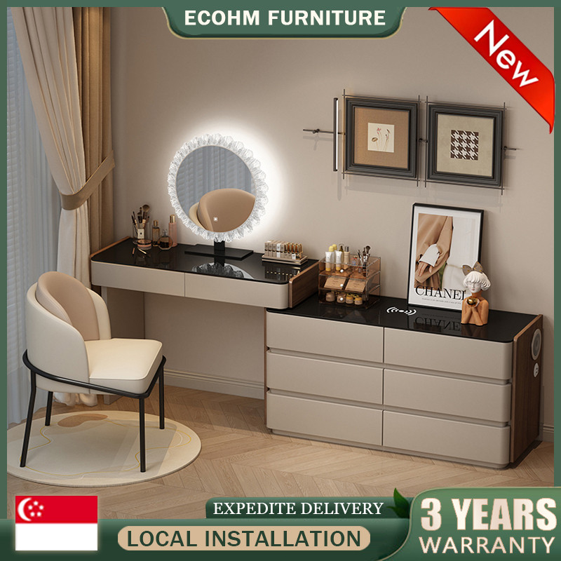 ECOHM Dressing Table Solid Wood Dresser Modern Simple Multifunctional ...