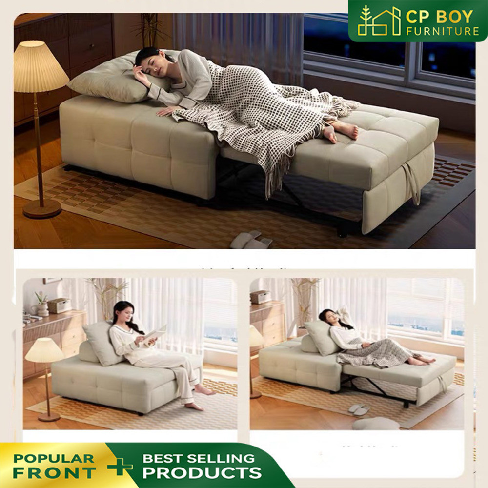Ssr Creamy Japanese Style Single Sofa Bed Sofa In Pet Friendly Lazy ...