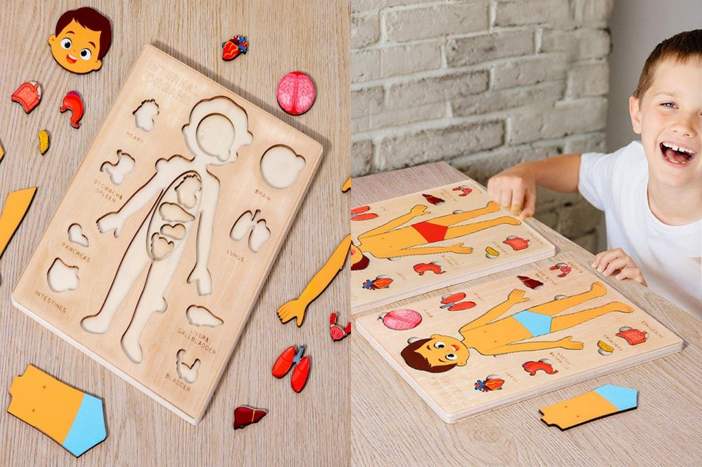 Kids Educational Puzzle Educational Anatomy Puzzle Wooden Body Puzzle ...