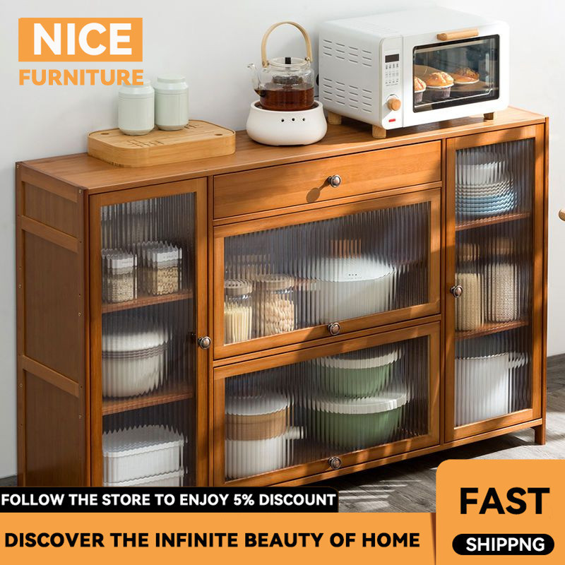 Wooden Kitchen Side Cabinet Simple Home Cabinet Multifunctional Bowl ...