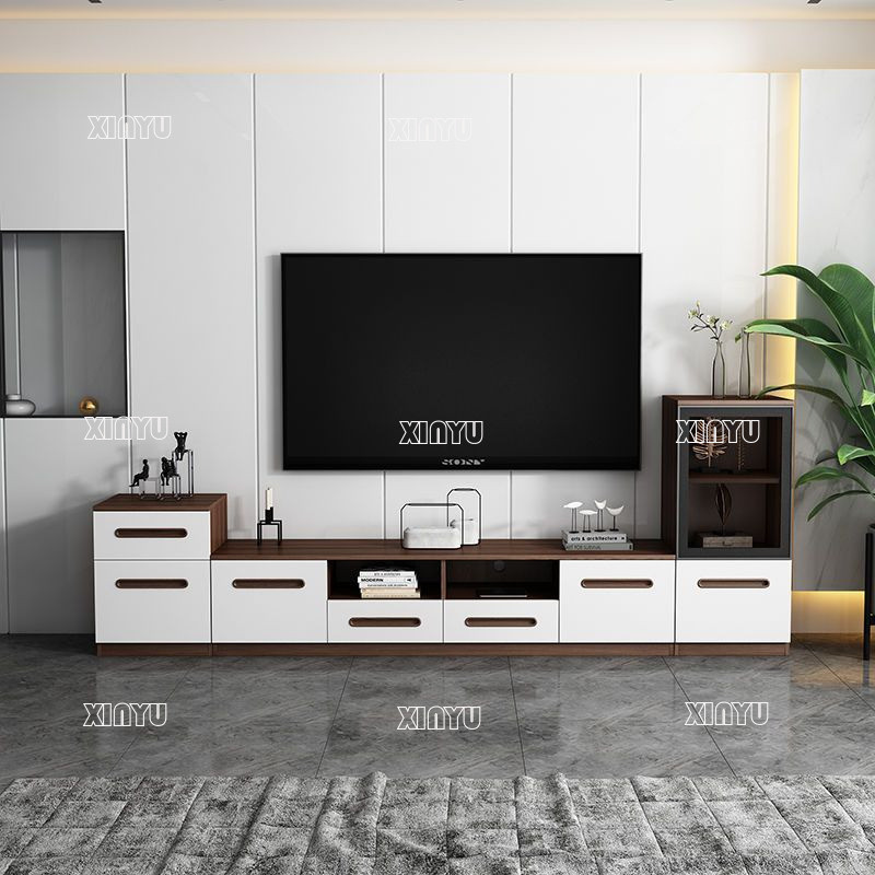 Living Mall Pollian 4FT/5FT/6FT Floating TV Console with Back Panel LED Backlight in 2 Colours ...