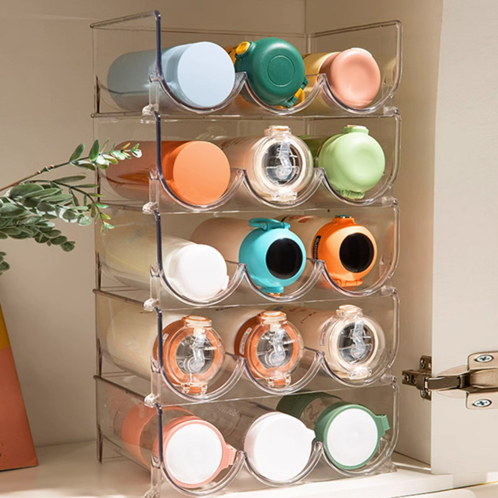 Water Organiser Stackable Rack Holder Bottle Storage Shelf Fridge ...