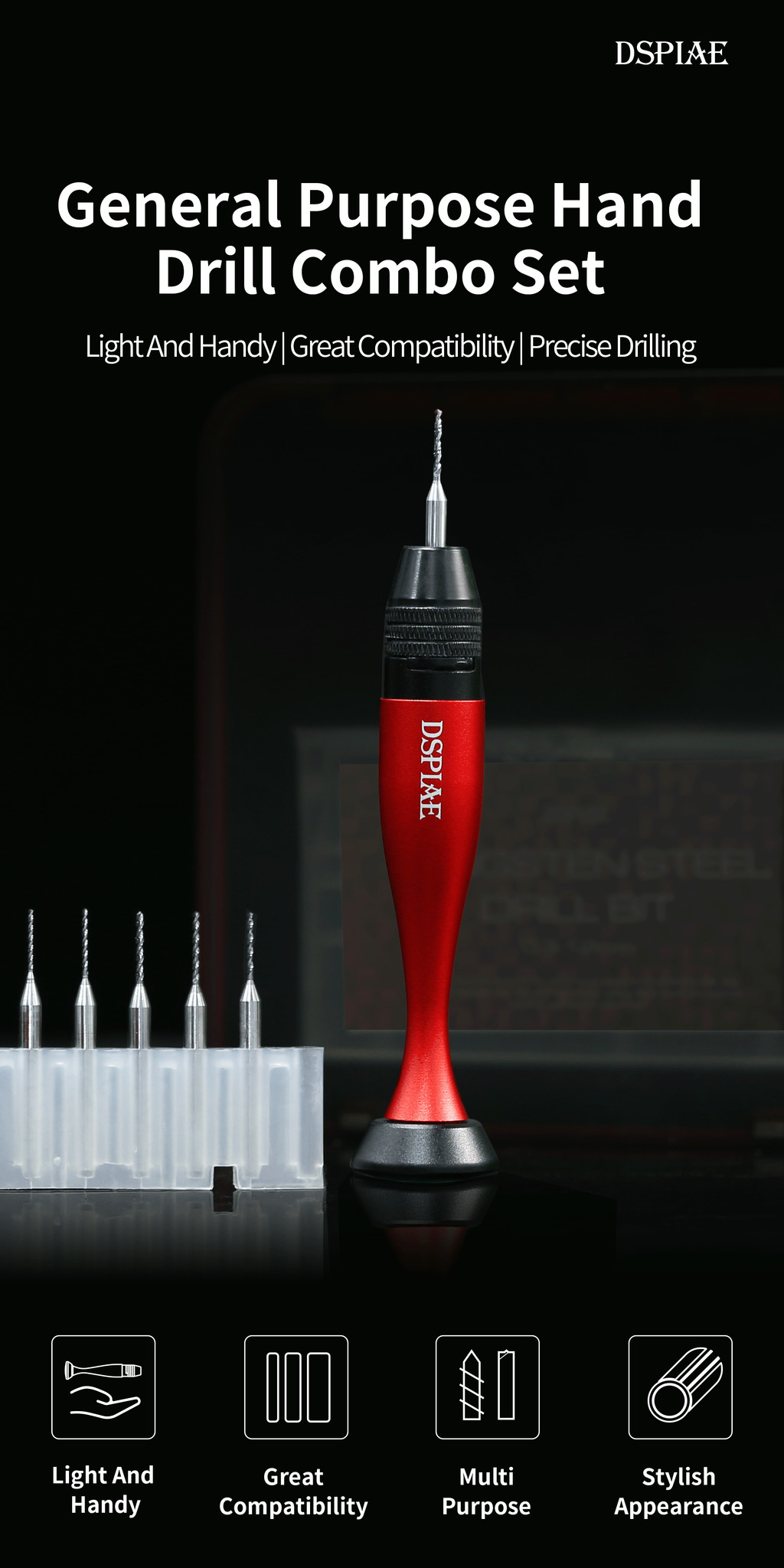 DSPIAE Hobby Pin Vise Drill Set for Gundam, Gunpla, Scale Model ...