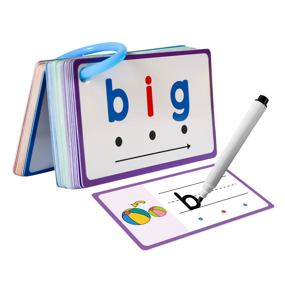 60 Pcs Phonics CVC Words English Flashcards for Kids Children ...