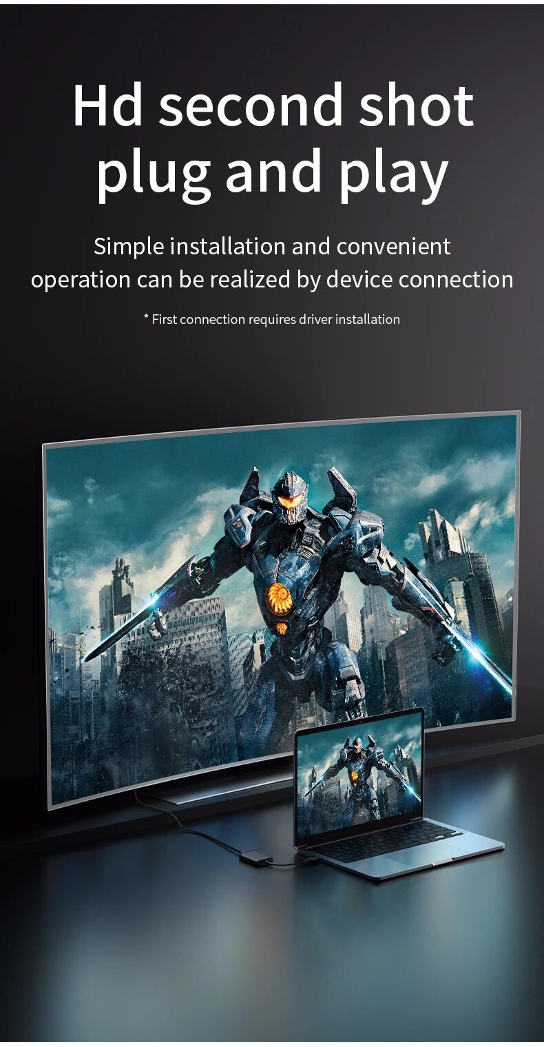 HD10 USB3.0 USB C to 2 HDMI-Compatible Female Adapter Dual 4K Display ...