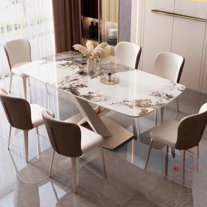 Italian Stone Burning Dining Table Square Dining Table Set Dining Chair ...
